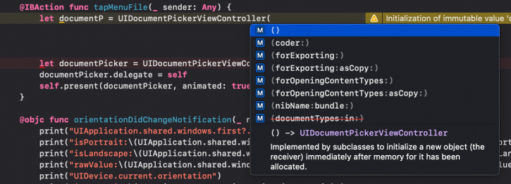 Swift UIDocumentPickerViewControllerのinitがiOS14で変更 | 雲の巣